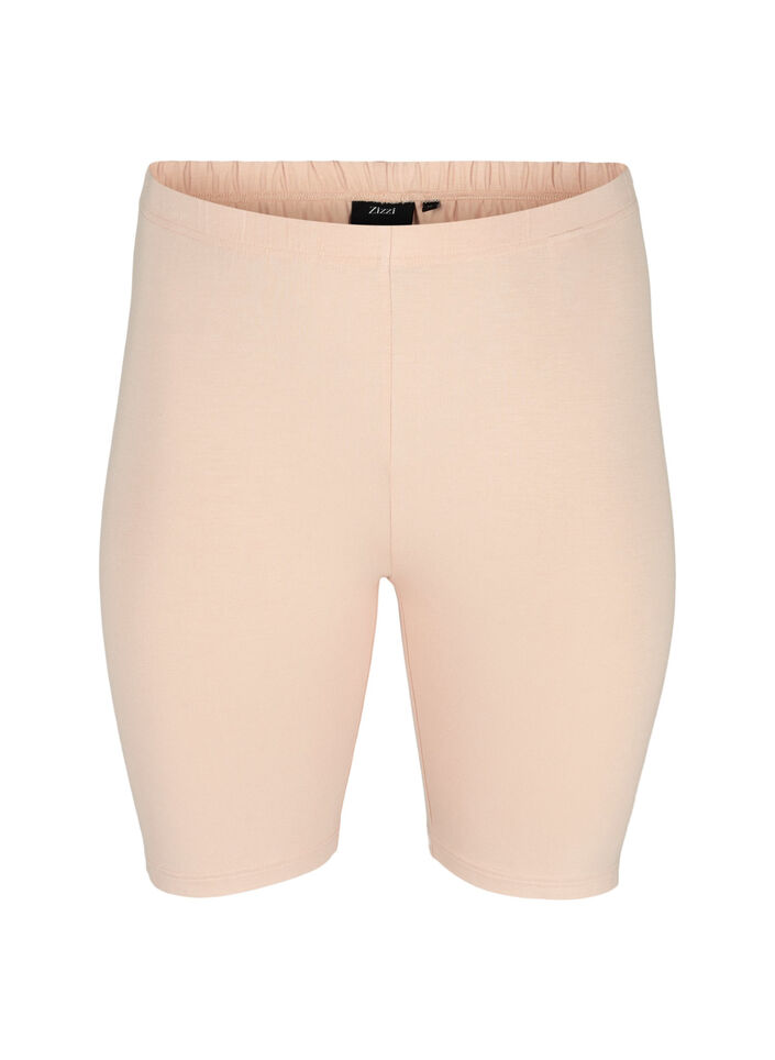 Plain-coloured basic bike shorts - Beige - Sz. M - Zizzifashion