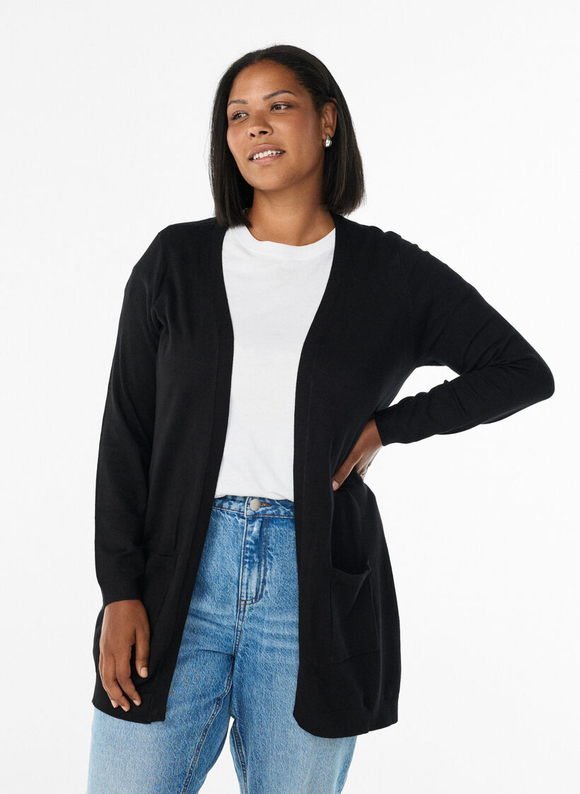 plus size cardigans black