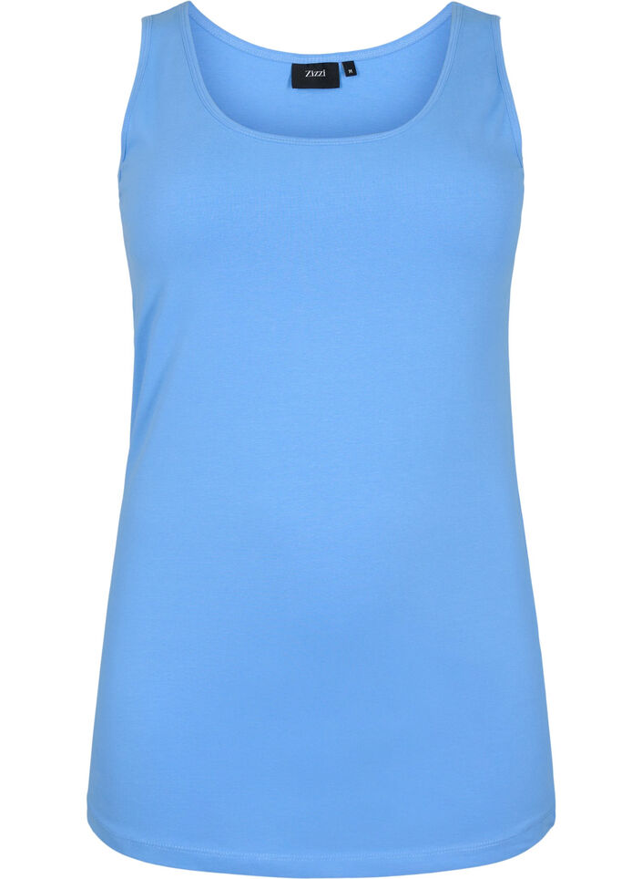 Cotton basic top - Blue - Sz. 42-60 - Zizzifashion