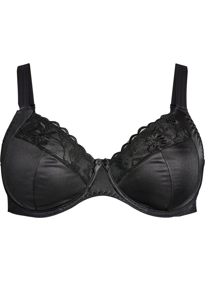 Full cover high support bra with lace detail - Black - Sz. 95C ...