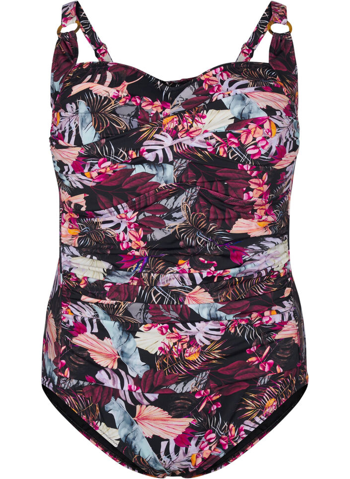 Padded swimsuit with print - Red - Sz. 44 - Zizzifashion