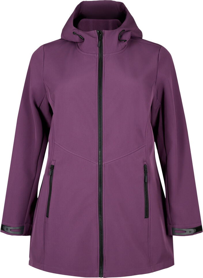 Short softshell jacket with pockets - Purple - Sz. 40-64 - Zizzifashion