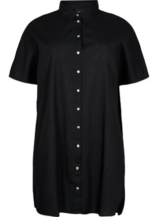 Long shirt with short sleeves - Black - Sz. 42-64 - Zizzifashion