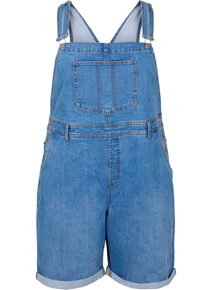 Denim overalls shorts - Light Blue - Sz. 42-64 - Zizzifashion