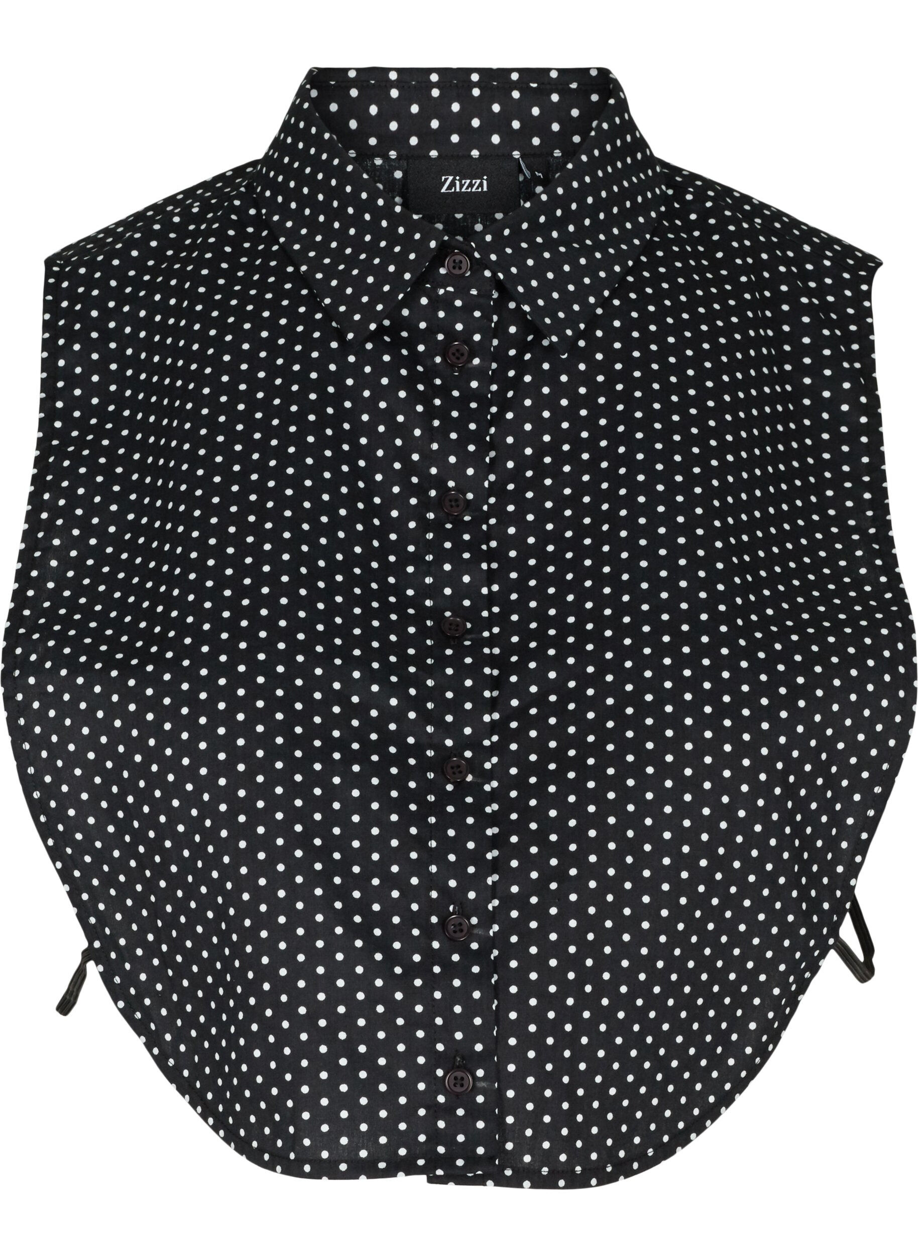 Loose collar with polka dots - Black - Zizzifashion